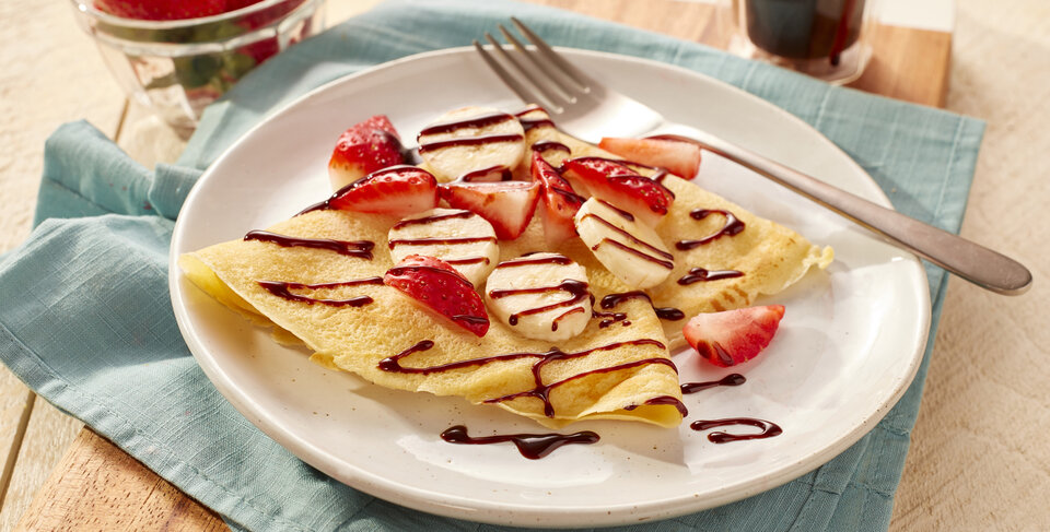 Easy Strawberry Banana and Chocolate Crepes