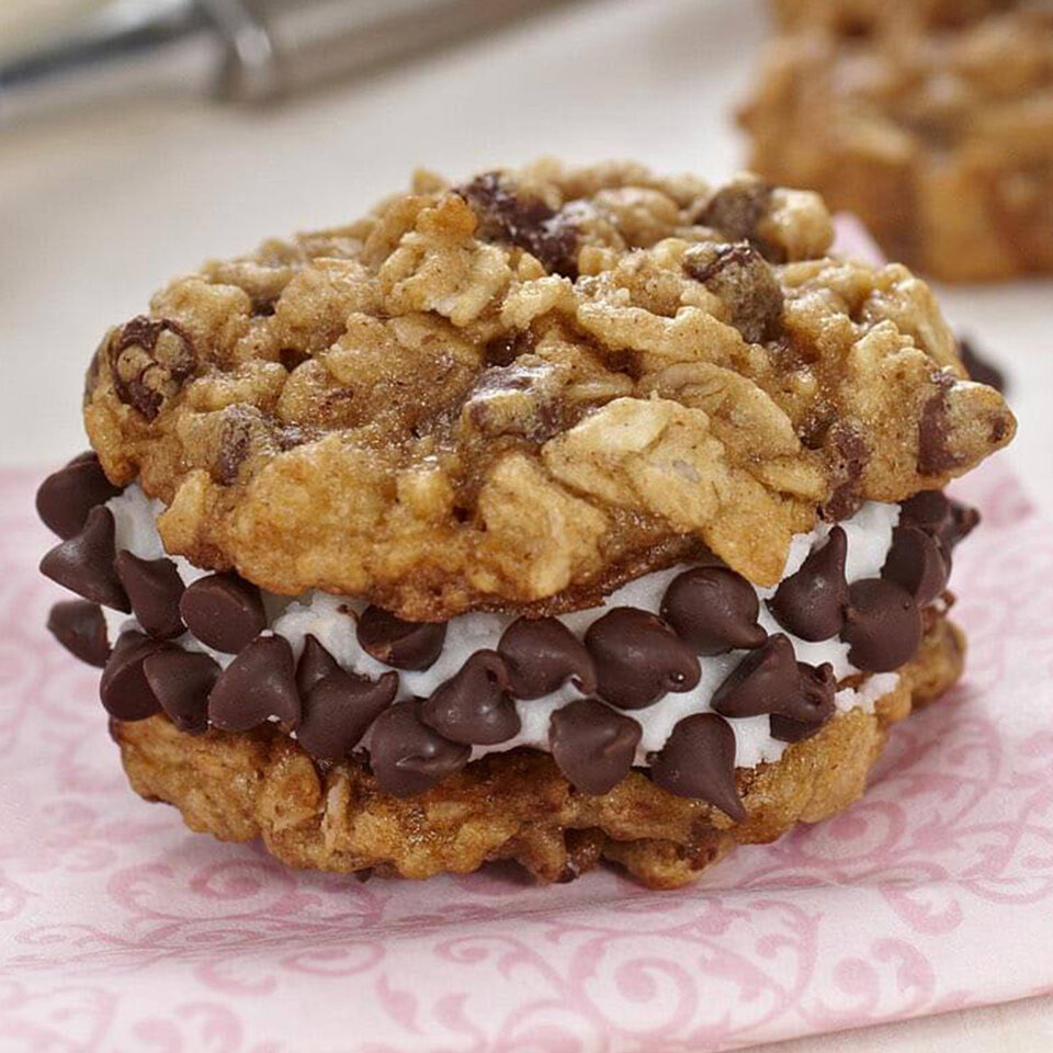 Chocolate Oatmeal Ice Cream Sandwich Cookies